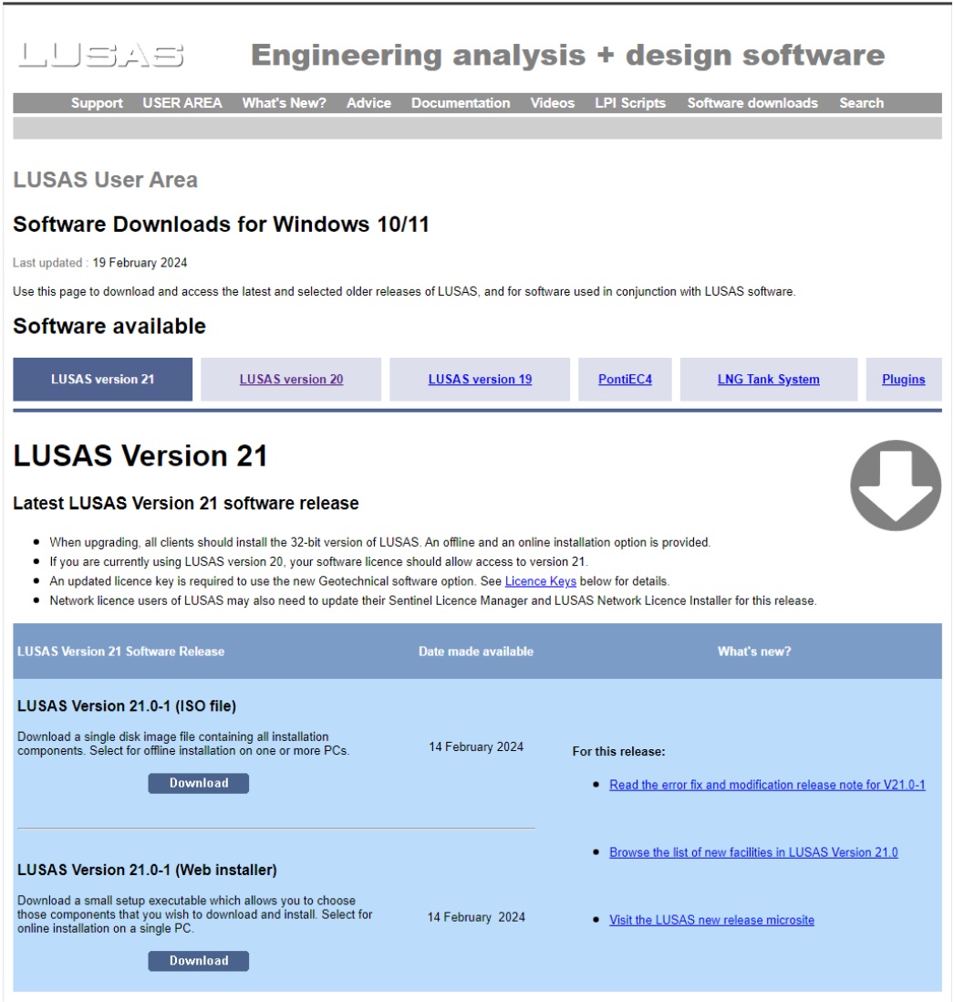 프로그램 설치 - LUSAS KEPCO