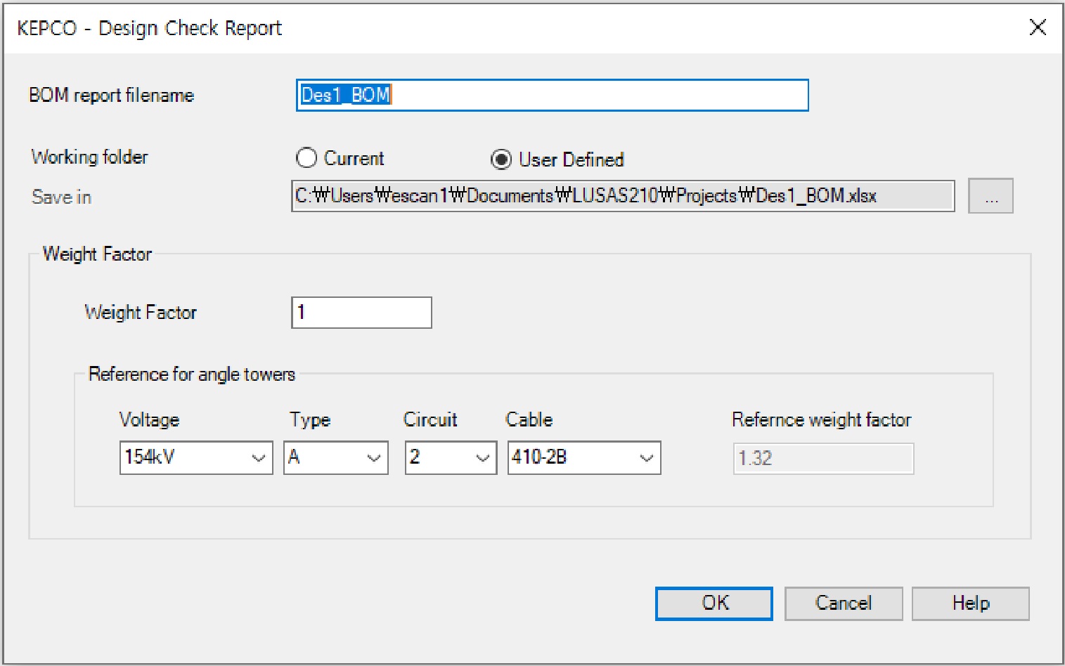 물량 및 도면 - LUSAS KEPCO