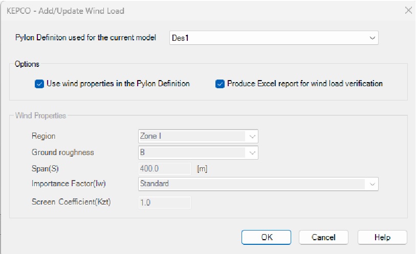 풍하중 정의 및 적용 - LUSAS KEPCO