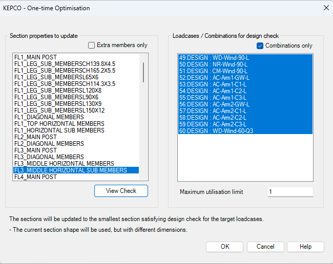 One-time Optimisation - LUSAS KEPCO